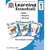 Learning Essentials Kindergarten: Math, Reading, Writing, Three Books ...