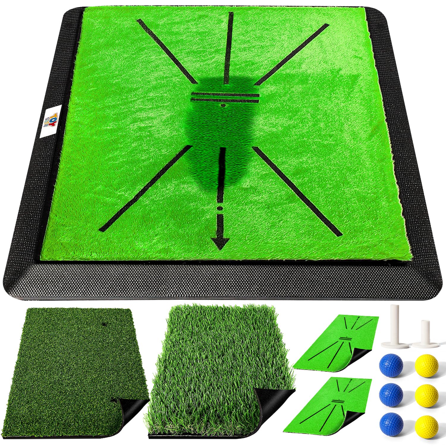 TOY Life 4 Pack Golf Mat, Golf Hitting Mat, Golf Mats Practice Indoor ...