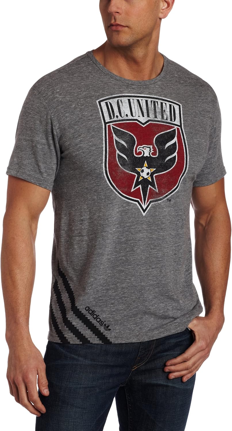 Amazon.com : MLS DC United Big Stripes Tri-Blend Short Sleeve T-Shirt ...
