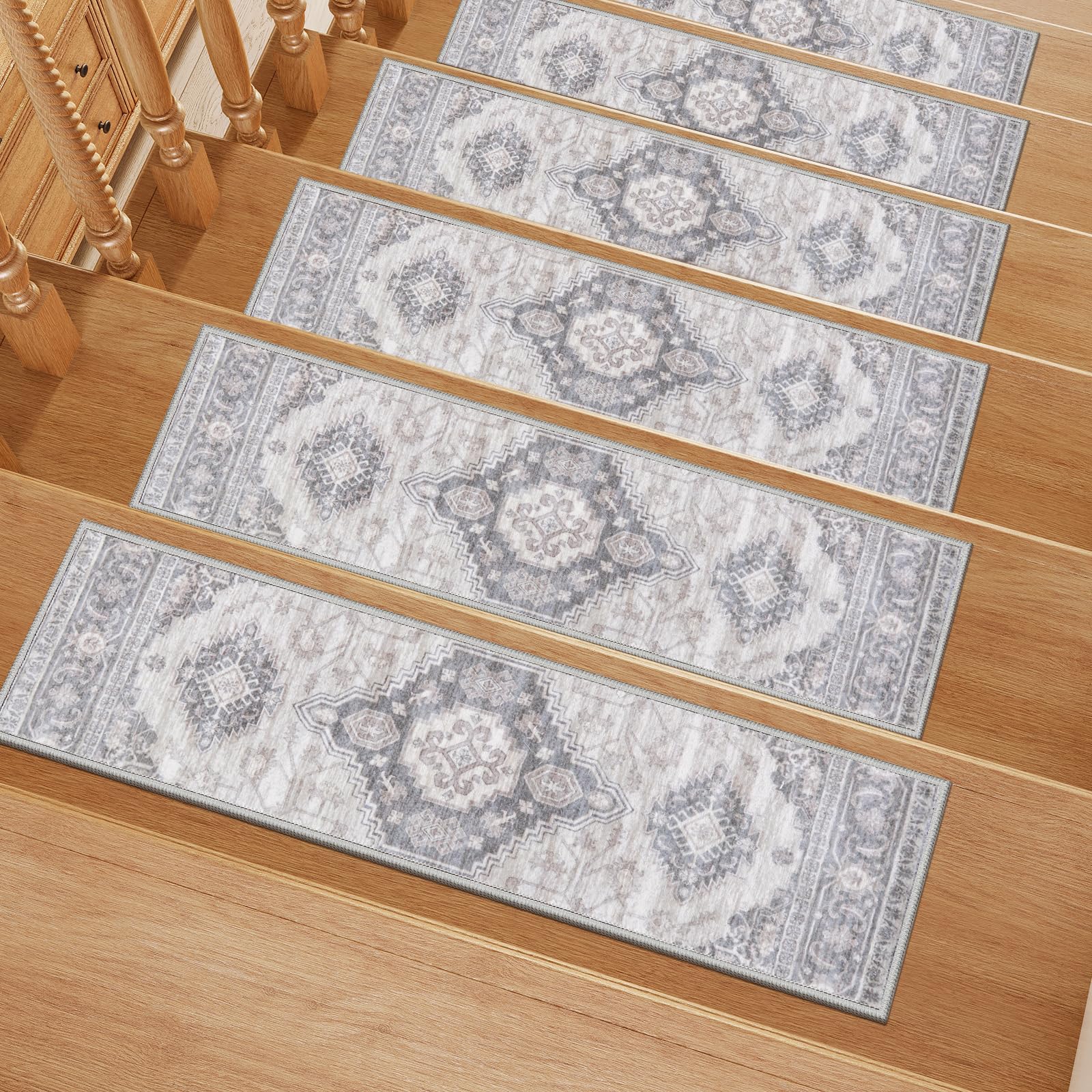 OJIA Stair Treads Non Slip for Wooden Steps Indoor 4PCS Carpet Stair ...