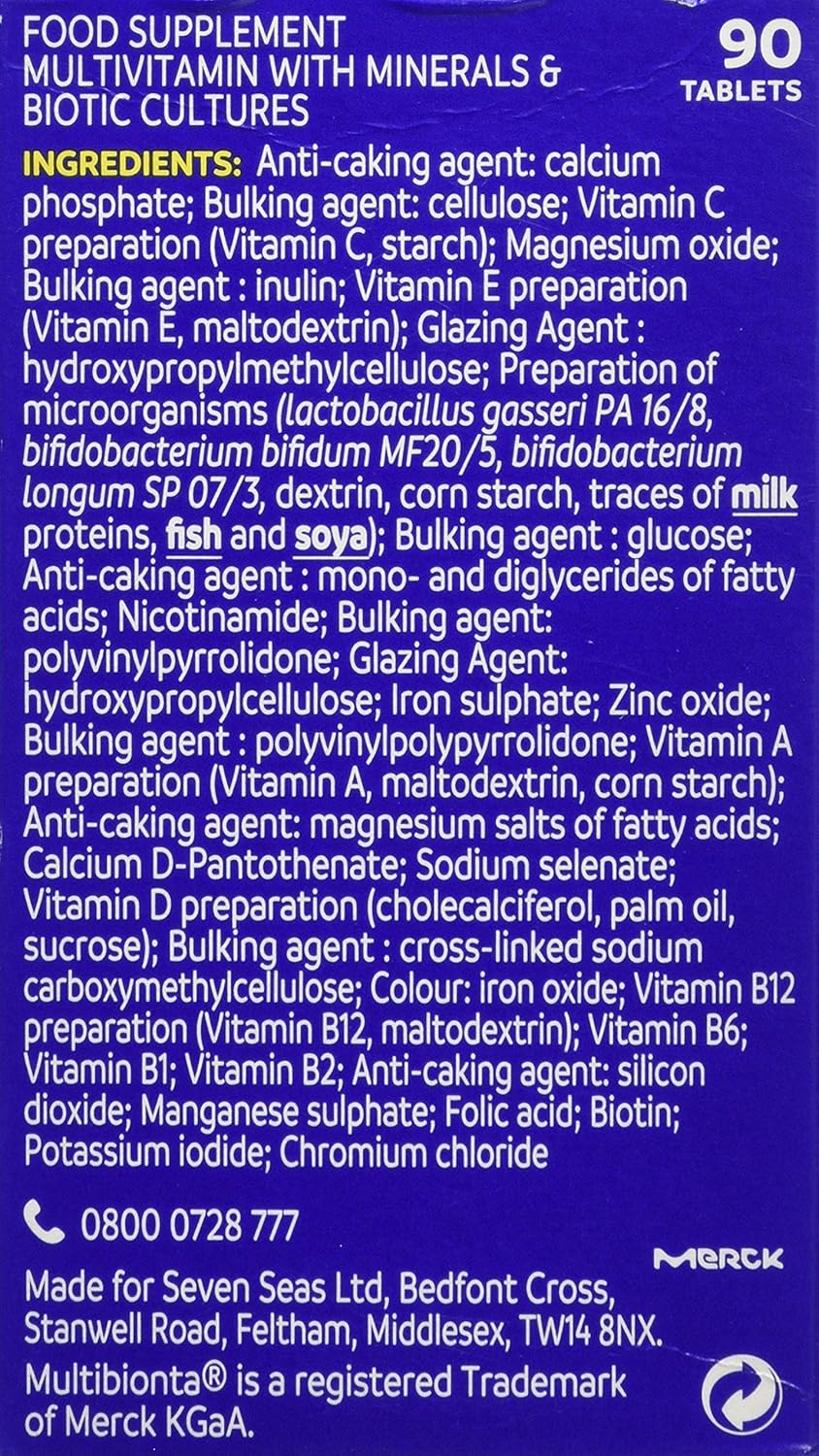 Seven Seas Multibionta Vitality, Multivitamin with Minerals and Biotic ...