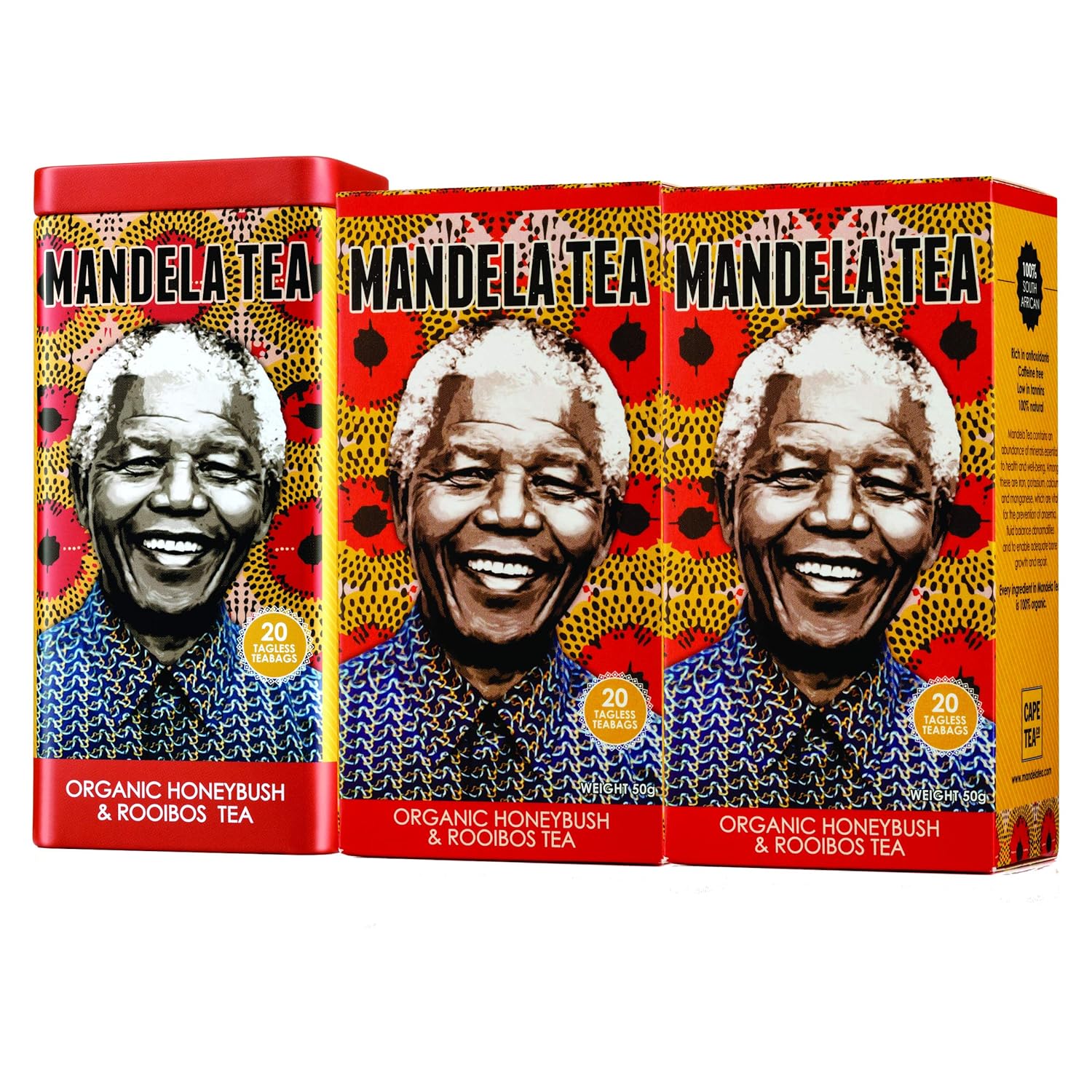 Amazon.com : Mandela Tea Organic Honeybush & Rooibos Tea (60 Bags ...