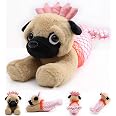 Amazon.com: CASAGOOD Pug-Mermaid Stuffed Animal Pug Dog Wearing Mermaid ...