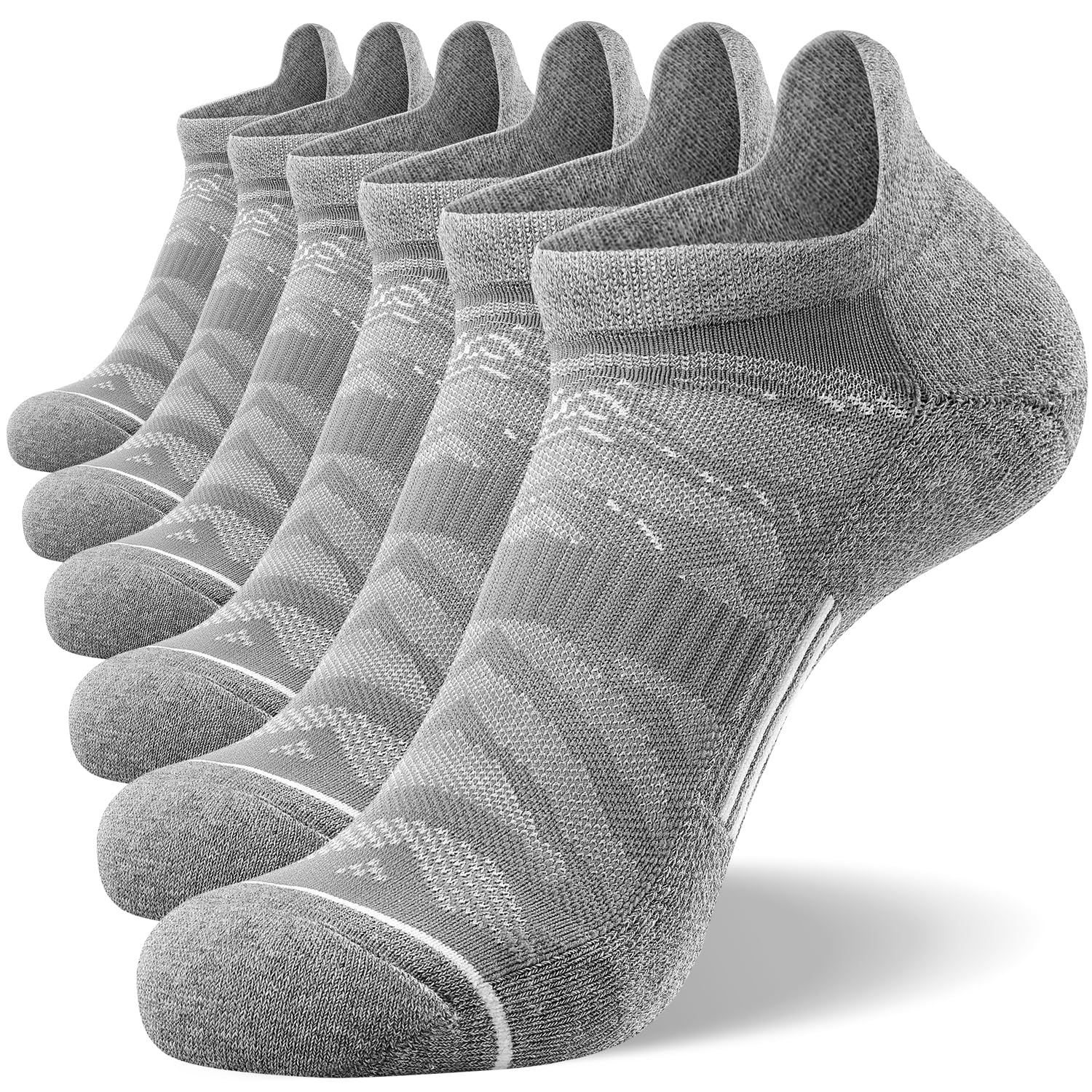 FITRELL 6 Pack Men's Ankle Running Socks Low Cut Cushioned Athletic ...