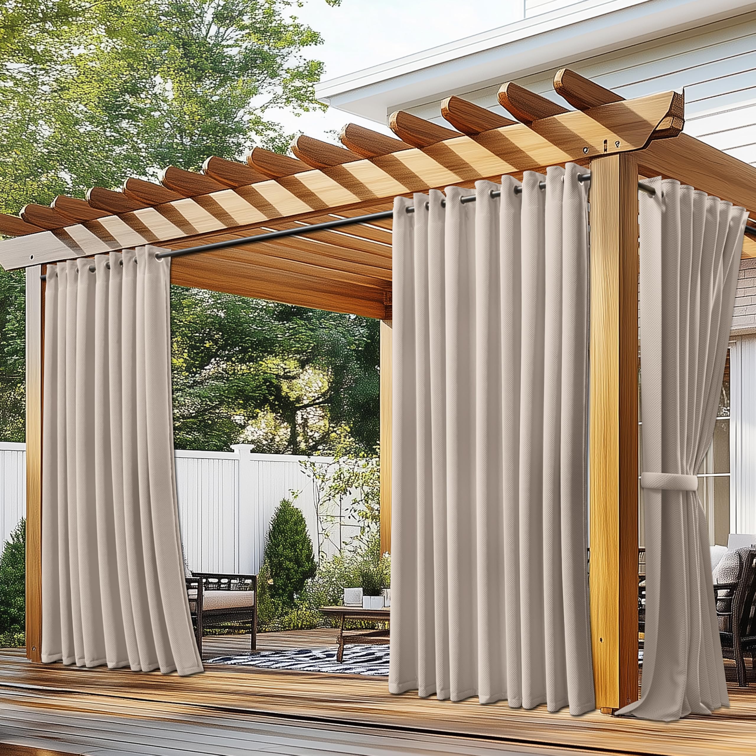 Royal Shade Waterproof Outdoor Curtains 300GSM for Patio, Premium ...