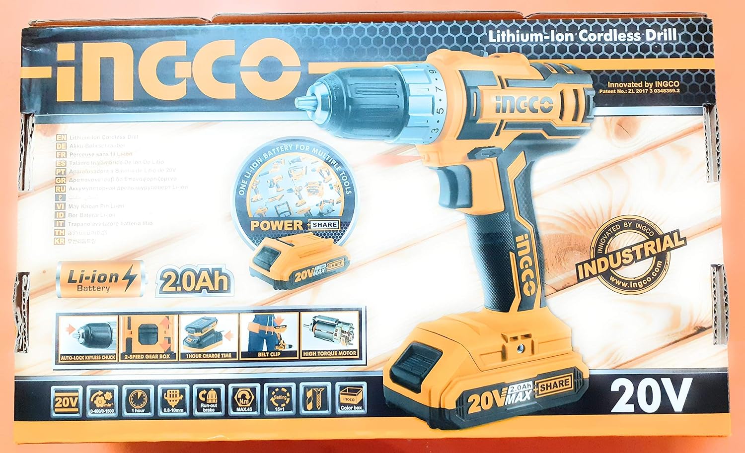 INGCO POWERTOOLS & HANDTOOLS Cordless Drill machine with 2 Pcs Battery ...