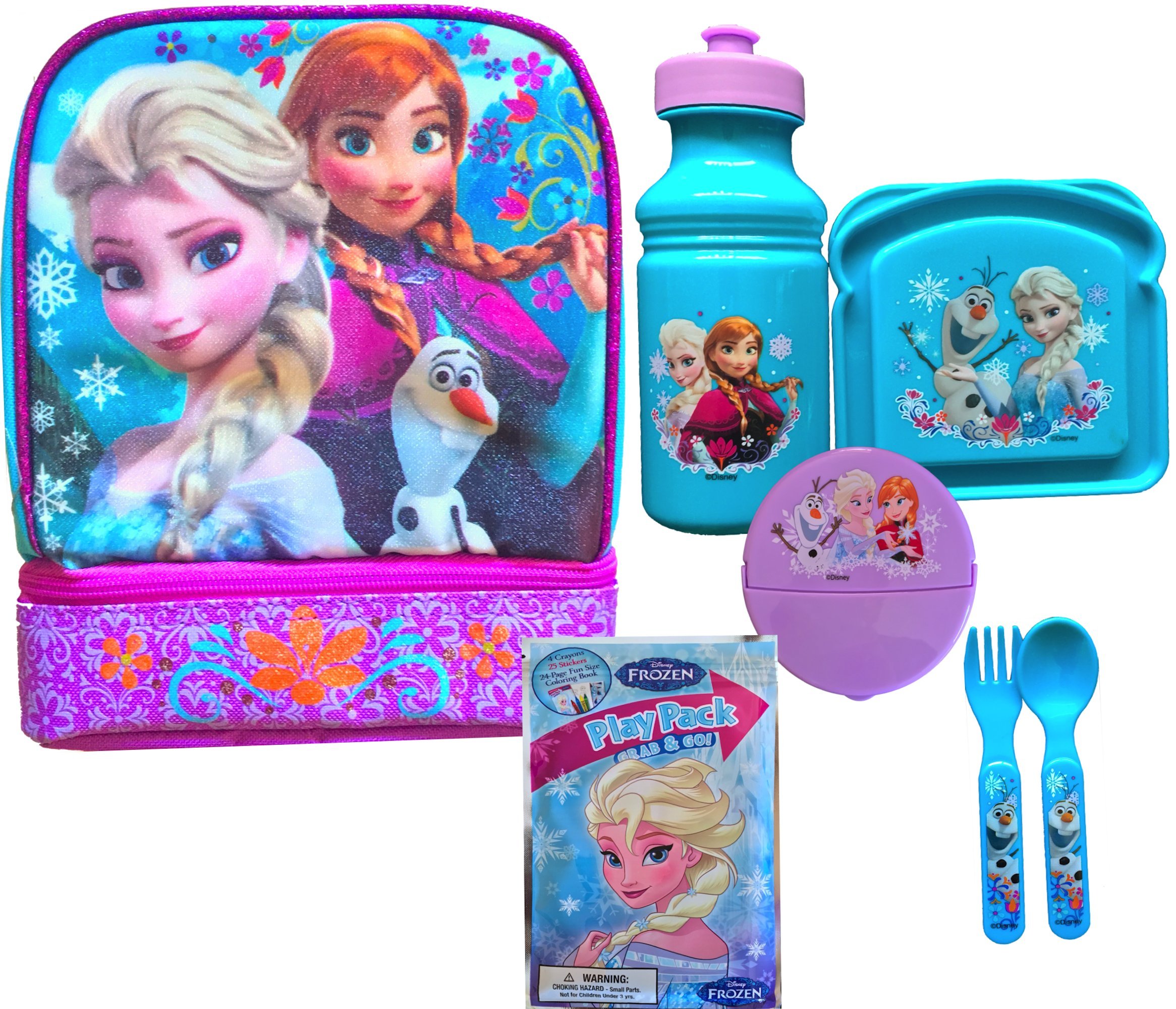 Buy Disney Frozen Anna and Elsa 2 Compartment Lunch Box Bottom and Top ...