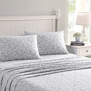 Laura Ashley Home - Queen Sheets, Cotton Flannel Bedding Set, Brushed ...