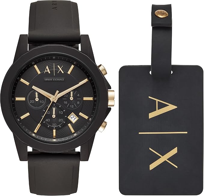 Armani Exchange Men's Chronograph Quartz Watch with Silicone Strap ...