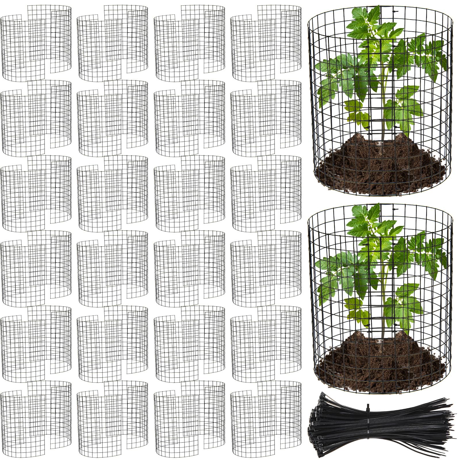 Therwen 48 Pieces 24 Packs Wire Plant Protectors 14'' x 14'' Bunny ...