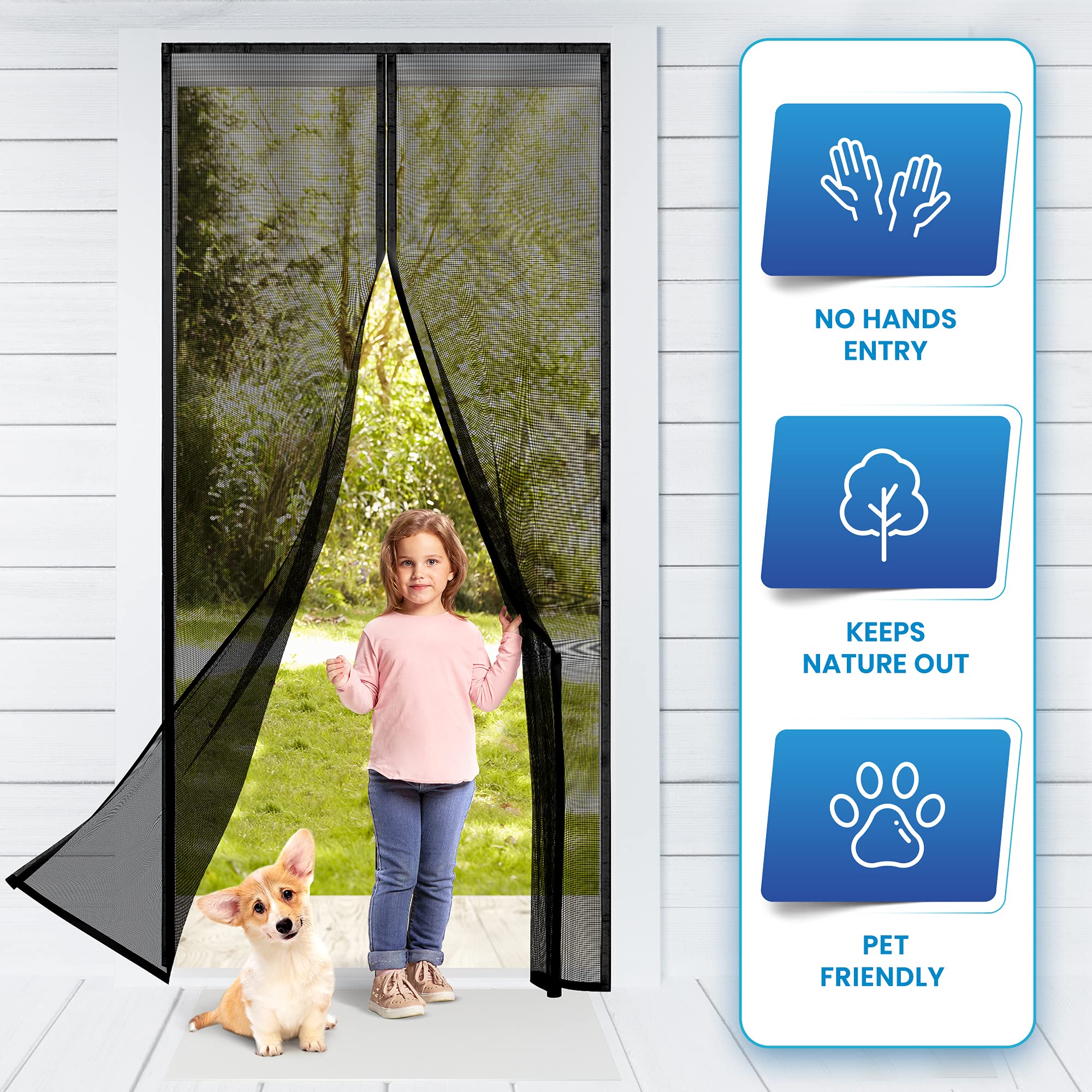 Mua FLUX Heavy Duty Fiberglass Magnetic Screen Door - Durable Upgraded ...