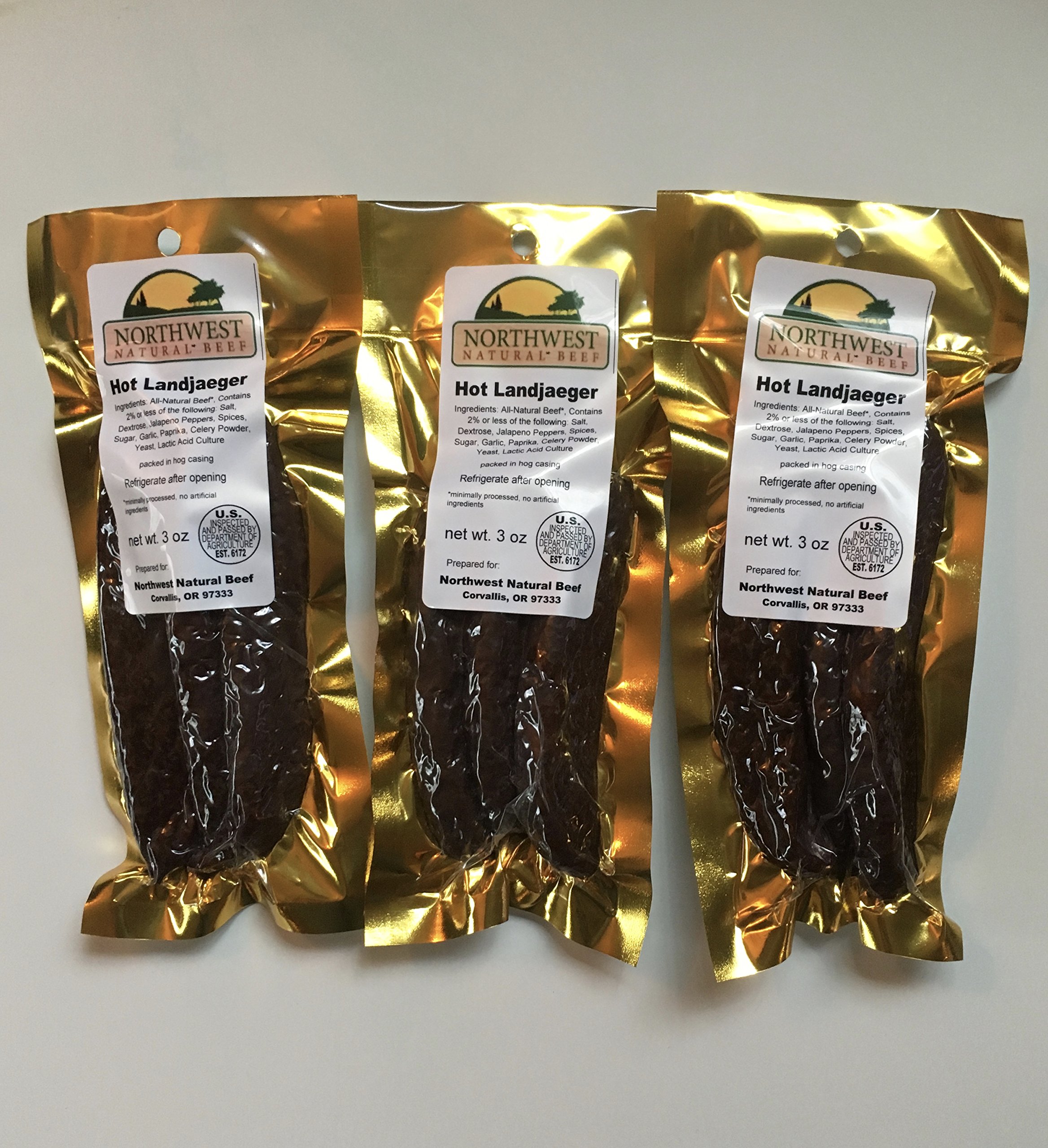 Bavarian Meats Landjaeger Hot and Spicy German Sausage 6 - 2 packs ...