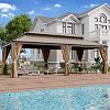 12'x24' Hardtop Gazebo Outdoor Aluminum Patio Gazebo Double Roof ...