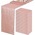Amazon.com: 15 Pack Rose Gold Table Runner Sequin Table Runner Sparkly Metallic Sequin Runner ...