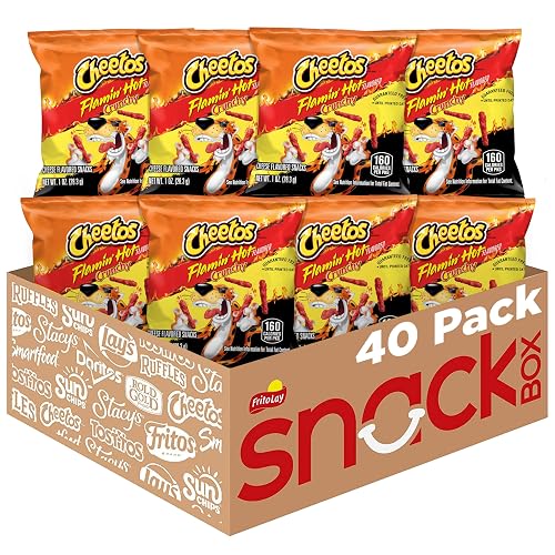 Cheetos Cheese Flavored Snacks, Flamin' Hot Crunchy, 1 Ounce (Pack of ...