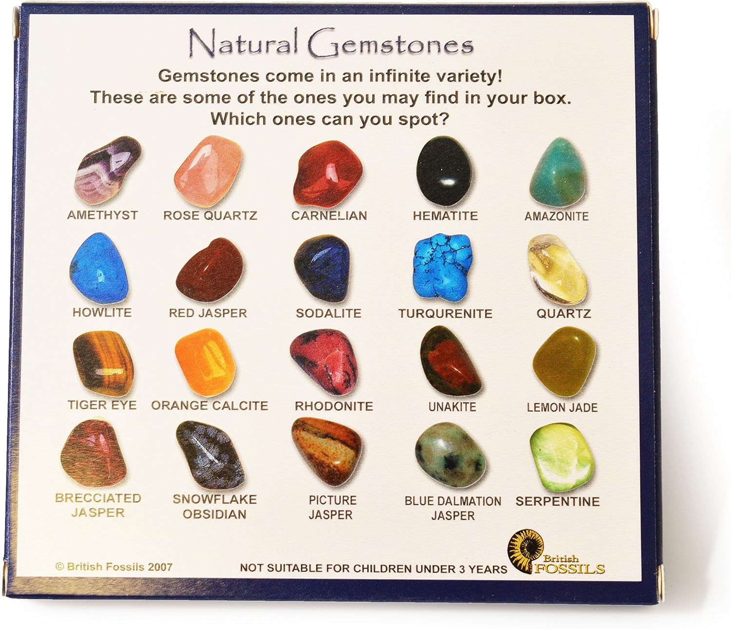 Gemstone Selection Box . Collection of 20 Genuine Gemstones. Perfect ...