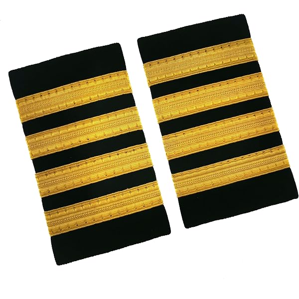 Pilot Epaulets 4 Stripes Pilot Salary Captain's - 4 Bar Gold On Black ...