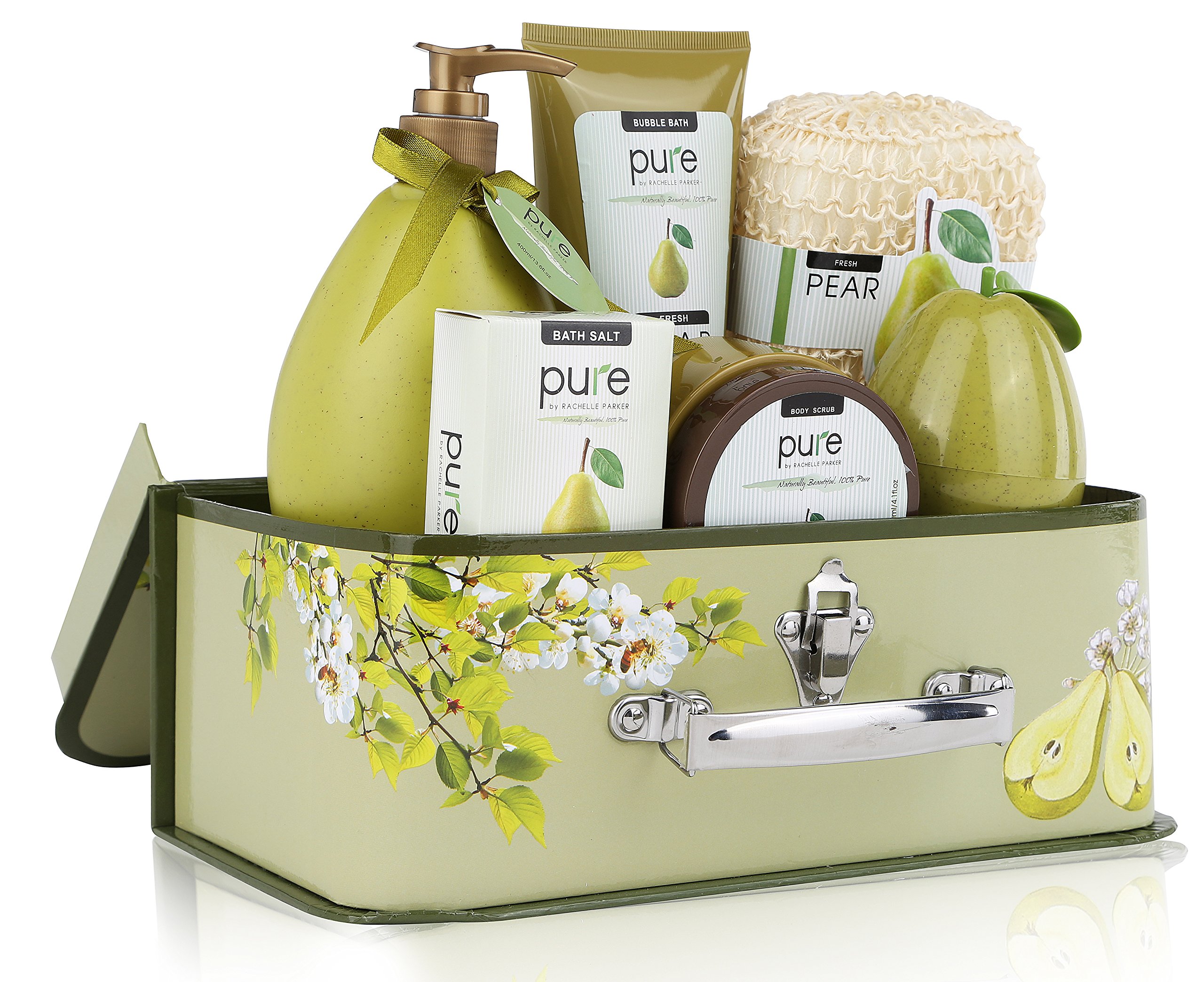 Luxury Spa Gift Basket PURE Spa Basket Bath And Body Gift Set Pear Luxury Spa Gift Basket PURE Spa Basket Bath And Body Gift Set Pear