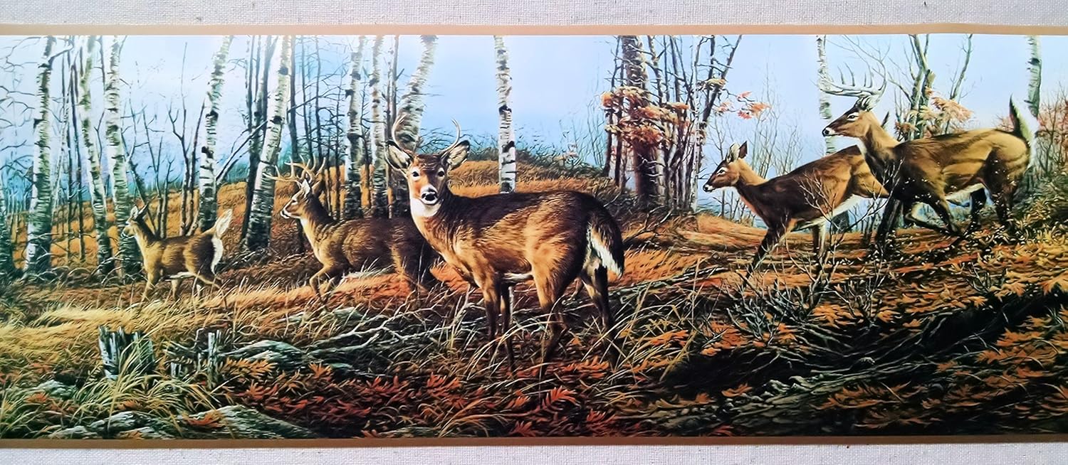 Deer - Hunter's Lodge Wallpaper Border - Hunting by Rolling-Borders ...
