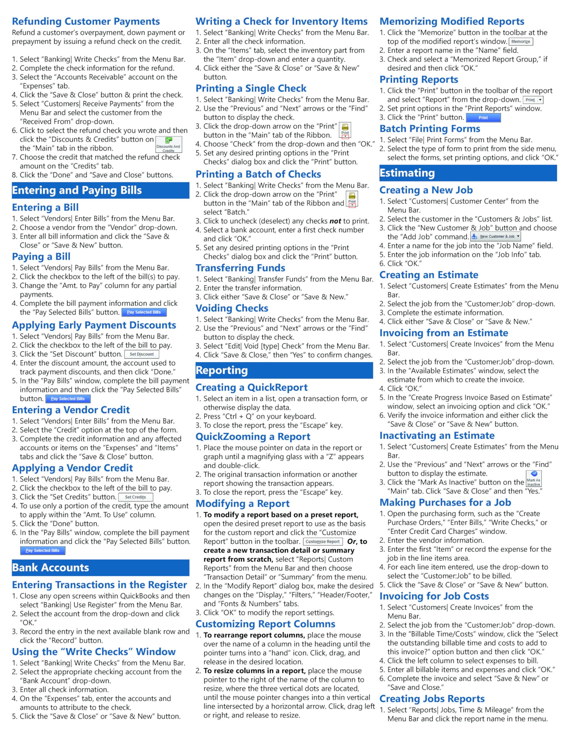 Mua Quickbooks Desktop Pro 2024 Quick Reference Training Card Laminated Tutorial Guide Cheat 