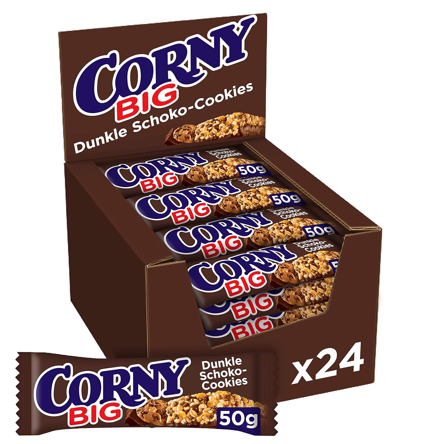 Corny Big Dunkle Schoko-Cookies 24er, 1200 g: Amazon.de: Lebensmittel ...