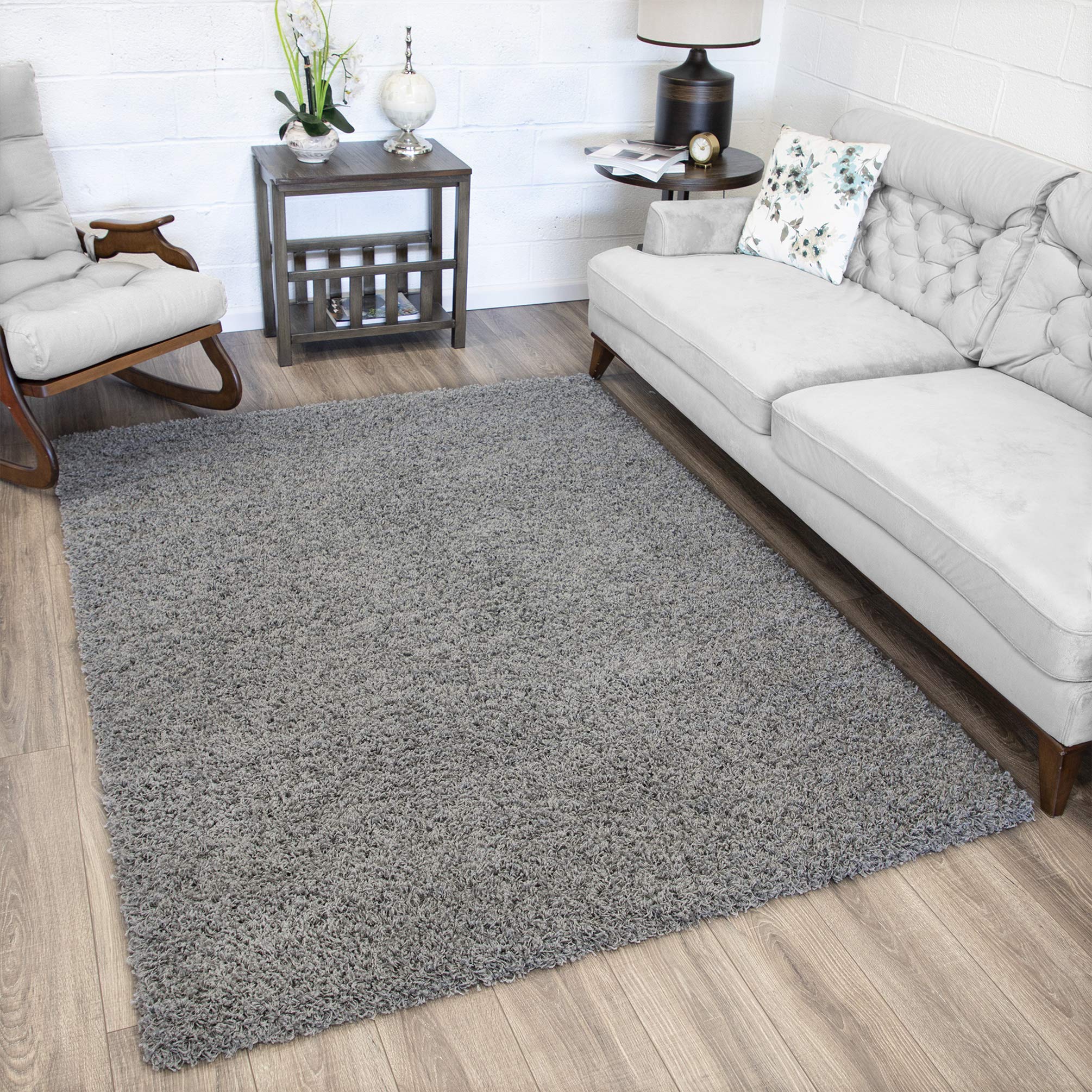 Ottomanson Cozy Color Solid Contemporary Living And Bedroom Soft Shag