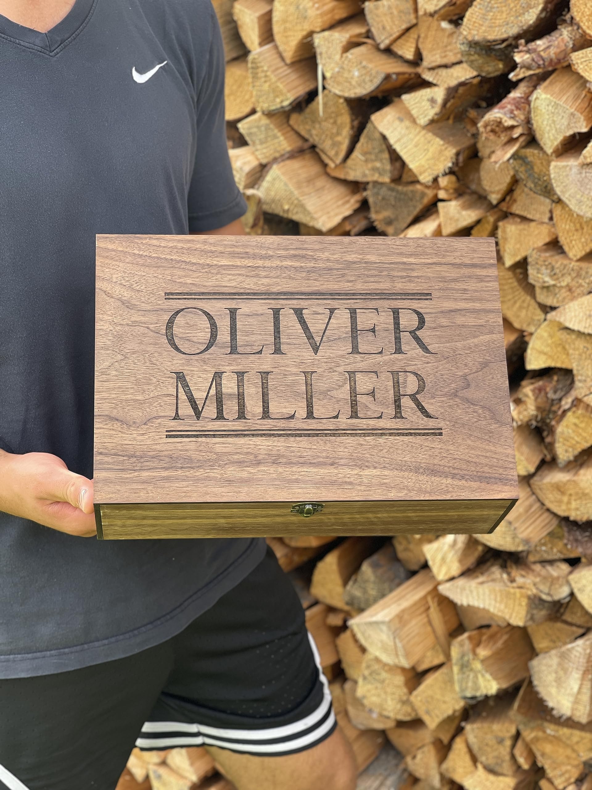 Personalized Wooden Name Box For Memories, Keepsake Christmas Gift ...