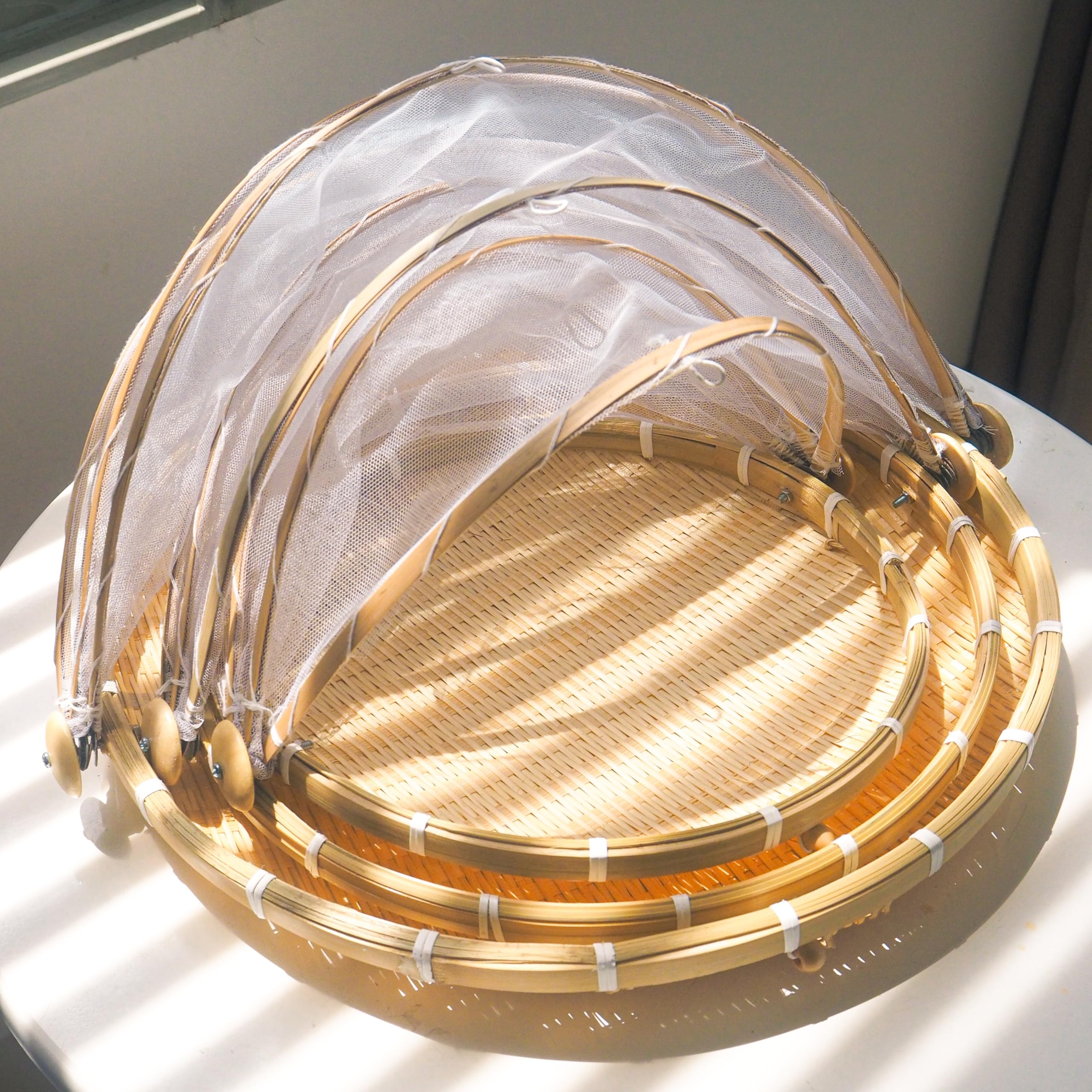 DAIKA BAMECO Set 3 Pcs Bamboo Food Serving Tent Basket - Bamboo Fruit ...