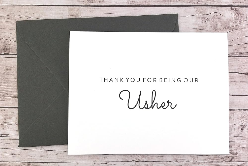 Amazon.com: Thank you for being our Usher Card, Usher Gift, Wedding ...