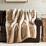 Amazon.com: HOMFINE Luxury Faux Fur Blanket - Super Warm Thick Long ...