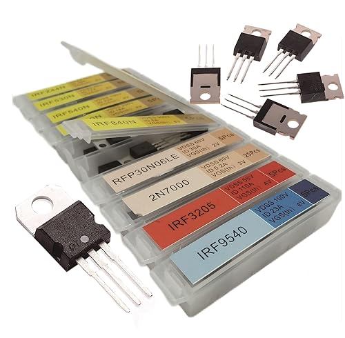 WWZMDiB 70 Pcs 10 Values Logic Level PMOS NMOS Kit MOSFET Transistor Assortment Kit N Channel P ...