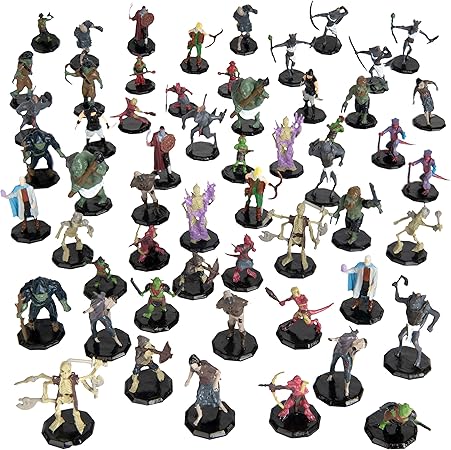 Painted DnD Miniatures- 56 Mini Figures (28 Unique Characters) - 1" Hex ...