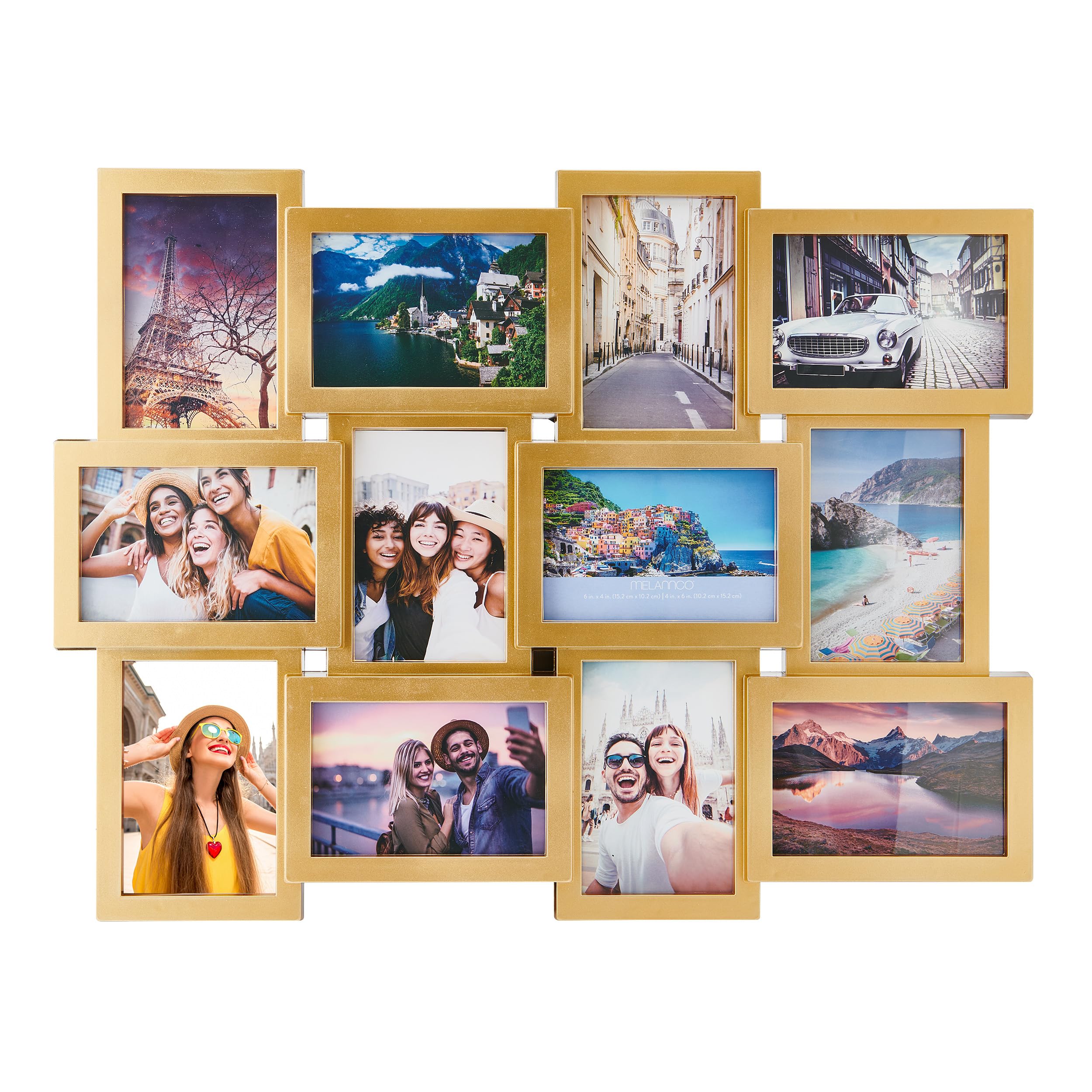 Melannco 12 Opening Collage Frame, Displays 4x6 and Six 6x4 Inch Photos ...