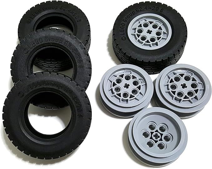 LEGO Tire ?62.4 x 20 w/ Rim ? 43, 2 X of 4 each (86652) (32019 / 75999 ...