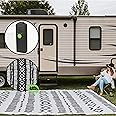 Amazon.com: Glamplife Recycled Plastic Rug, 9x12 Rv mat, Black and ...