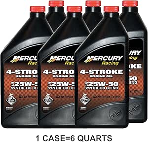Amazon.com: OEM Mercury Racing 4-Stroke Engine Oil SAE 25W-50 Synthetic ...