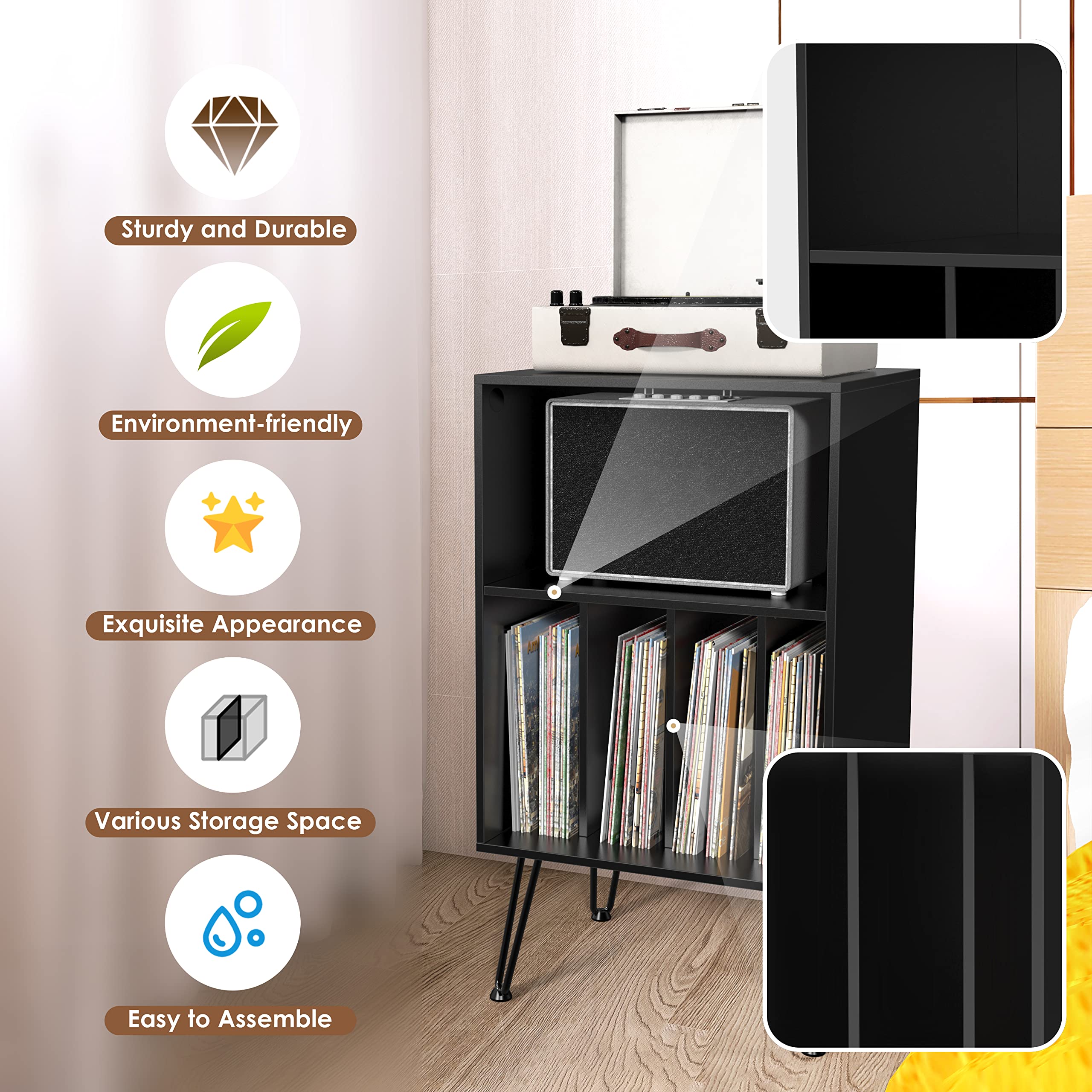Mua Record Player Stand, Turntable Stand with Record Storage, Vinyl ...