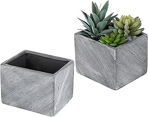 Amazon.com: MyGift 6 Inch Terracotta Ceramic Herb Pots, Rectangular ...