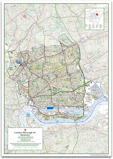 London Borough of Newham Map - Size 84.1 x 118.9 cm: Amazon.co.uk ...