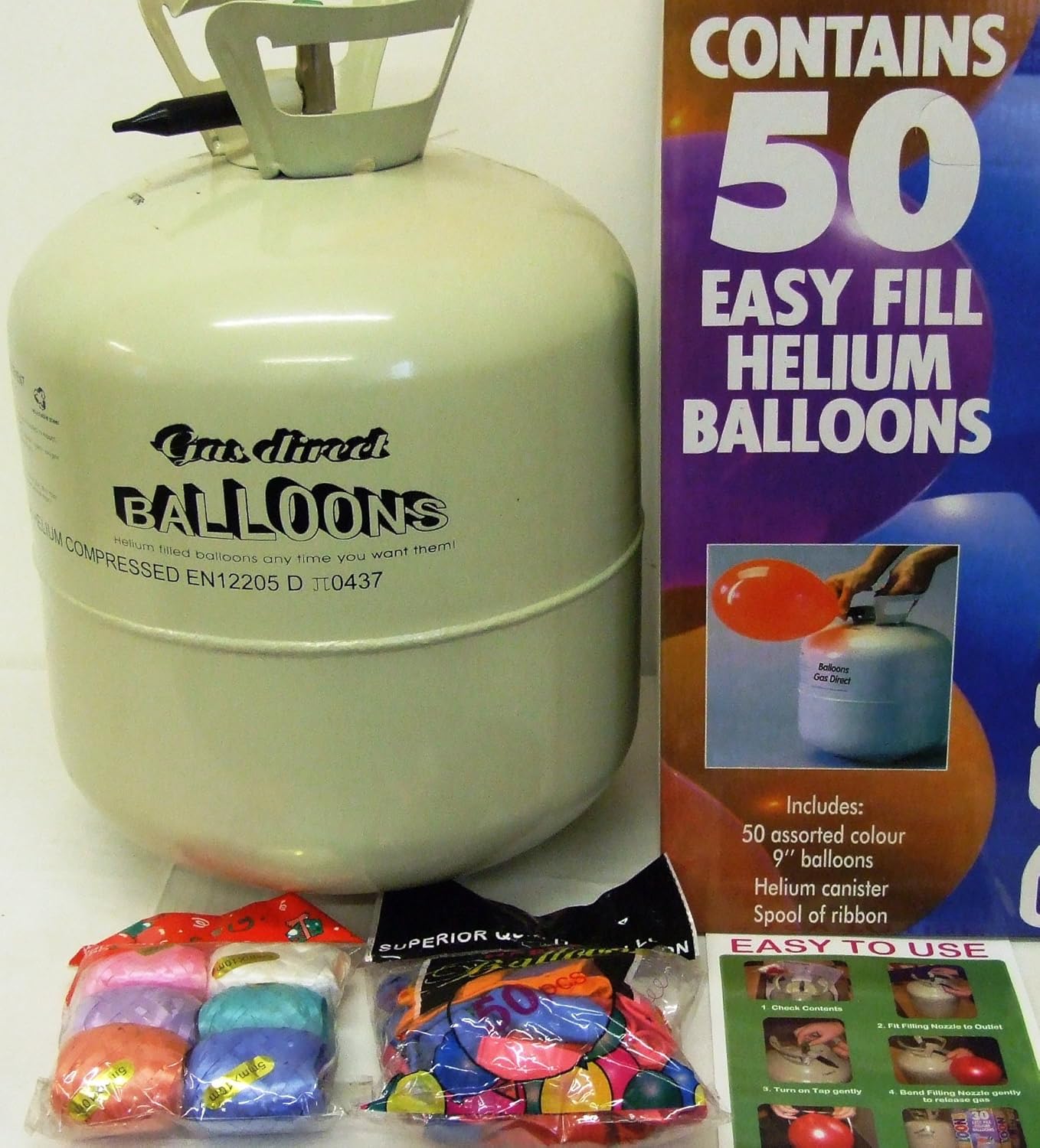 Partner International Disposable Helium Gas - Including Balloons ...