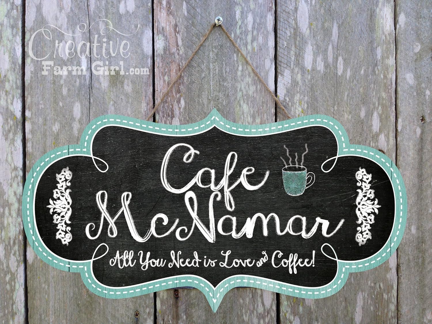 Amazon.com: Cafe Sign, All you need is love and coffee hanging sign ...