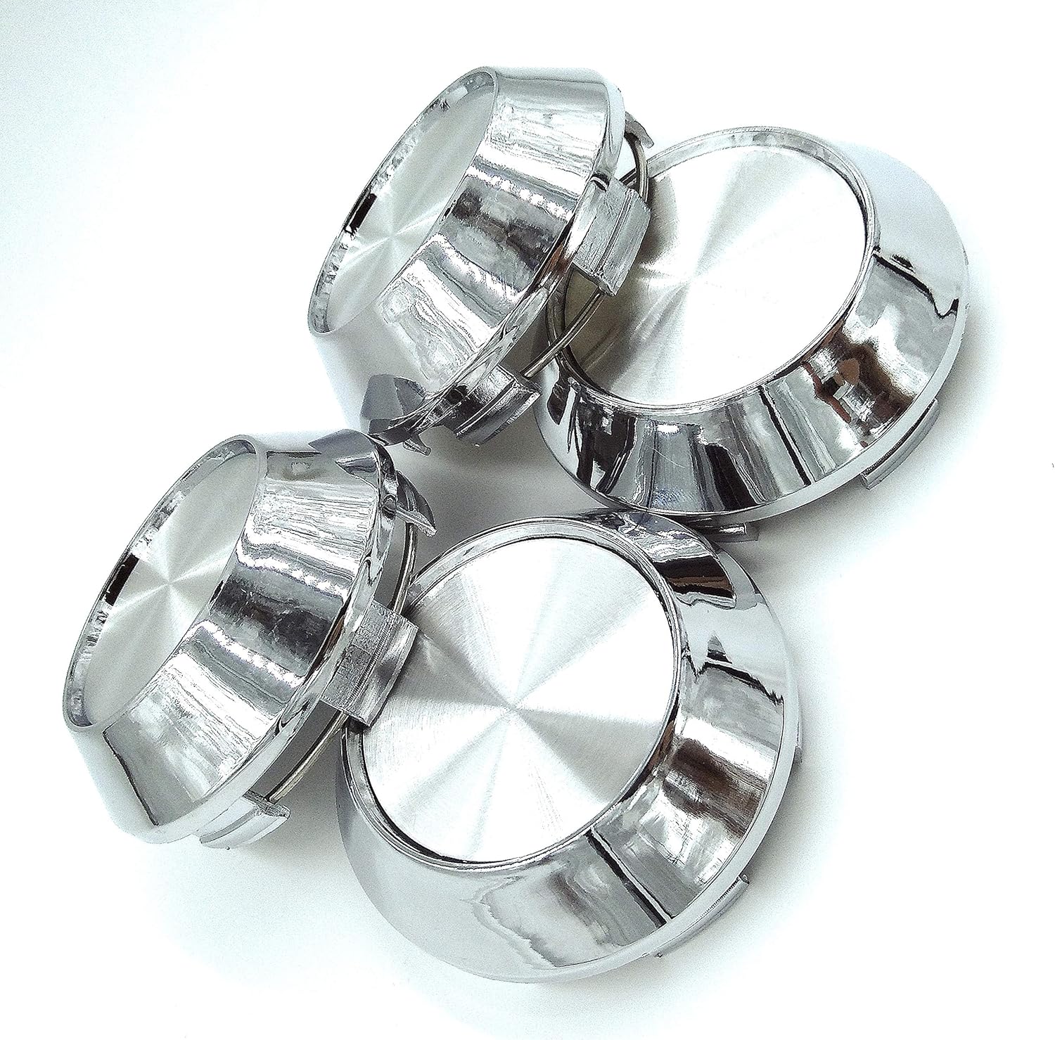 BizTech ® 4x Universal Chrome Silver Car Auto Alloy Wheel Center Hub ...