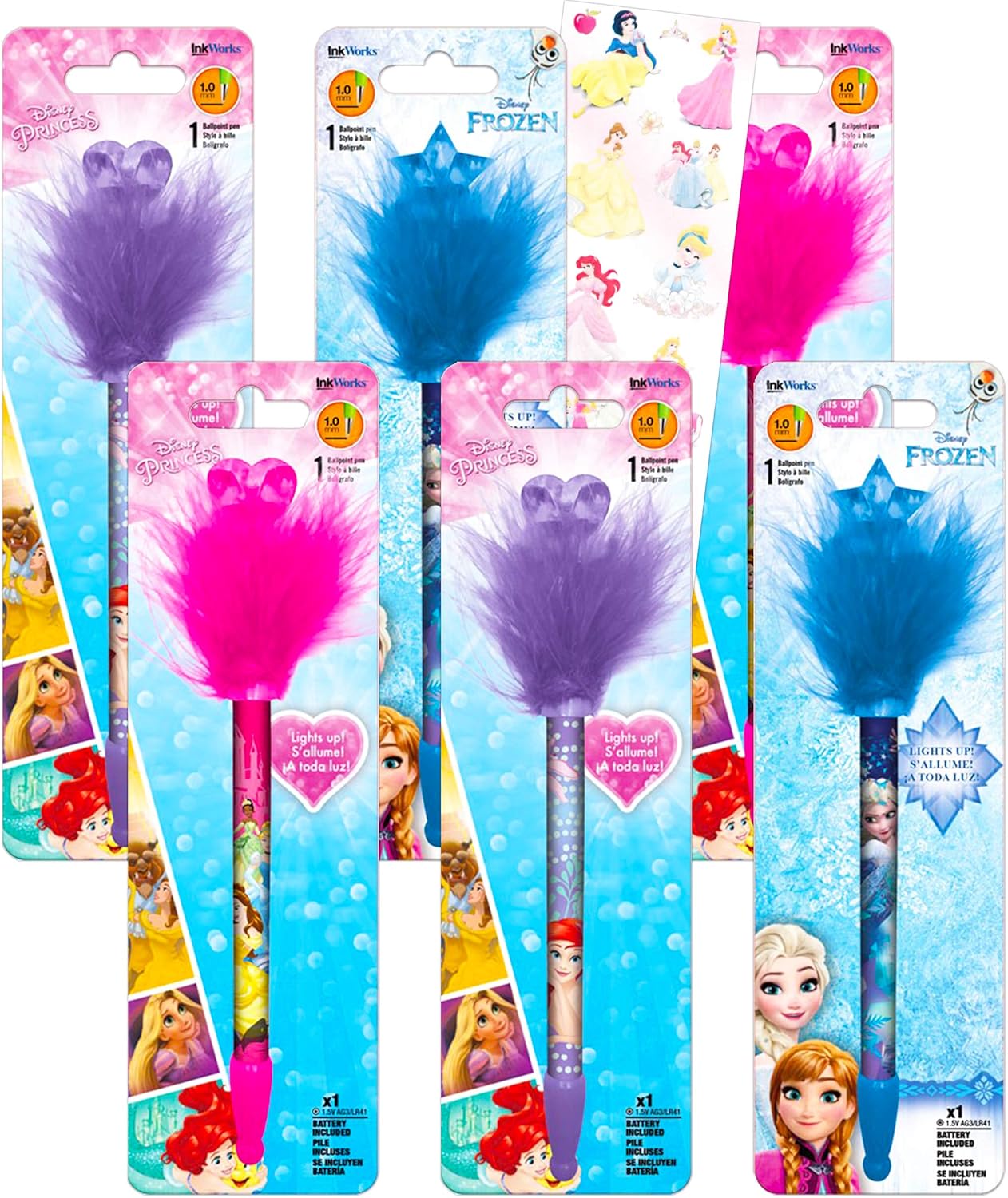 Amazon.com : Disney Princess Pens Ultimate Bundle - 6 Pack Princess ...