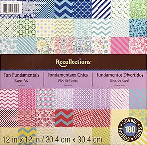 Amazon.com: Recollections Paper Pad 12" 180 Sheets FUN FUNDAMENTALS