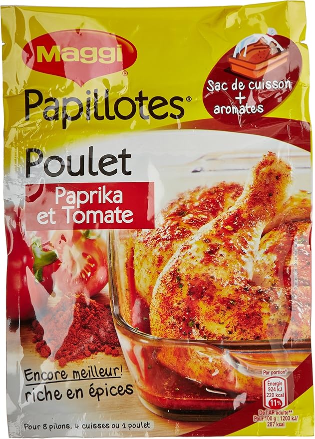 Maggi Papillotes Poulet Paprika et Tomate 28g - Lot de 8: Amazon.fr ...