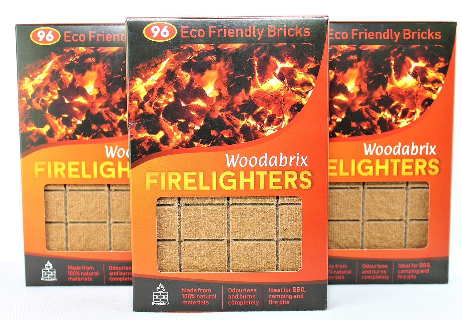 Natural Wood Eco Firelighters 3 packs of 96 pcs (288pcs in total ...