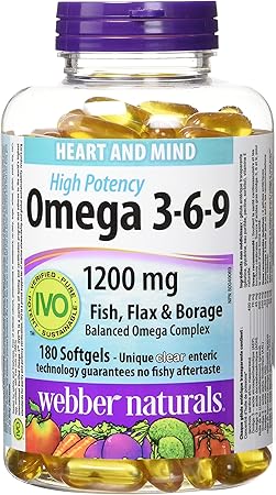 Webber Naturals High Potency Omega 3-6-9, 180-Count: Amazon.ca: Health ...