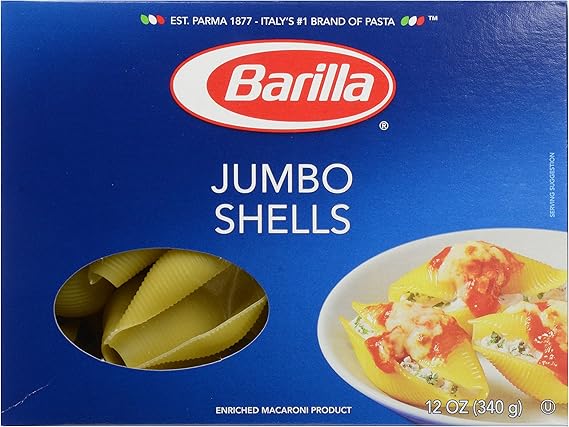 Barilla Jumbo Shells Pasta, 12 oz: Amazon.com.au: Grocery & Gourmet Food