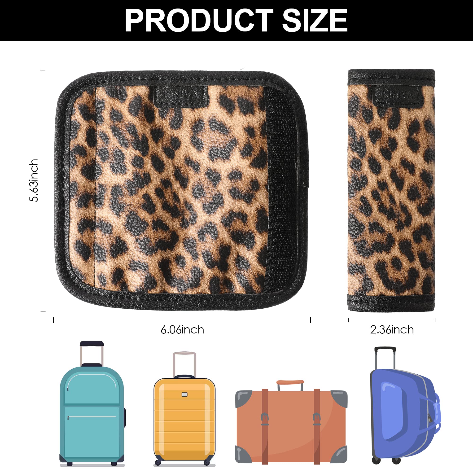 KINIVA Leather Luggage Handle Wrap 2 Pack Set,Luggage Identifiers Tags ...