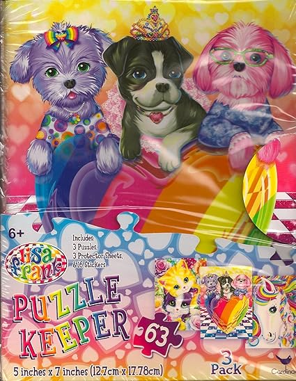 Amazon.com: Lisa Frank Puzzle Keeper, Includes 3 Puzzles, 3 Protective ...